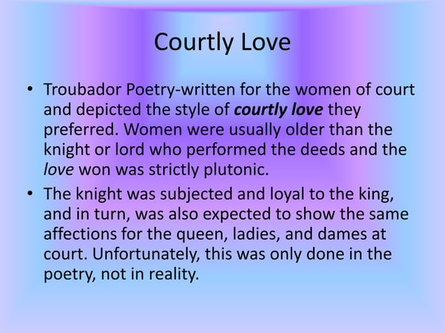 Courtly love and romance literature | PPTX