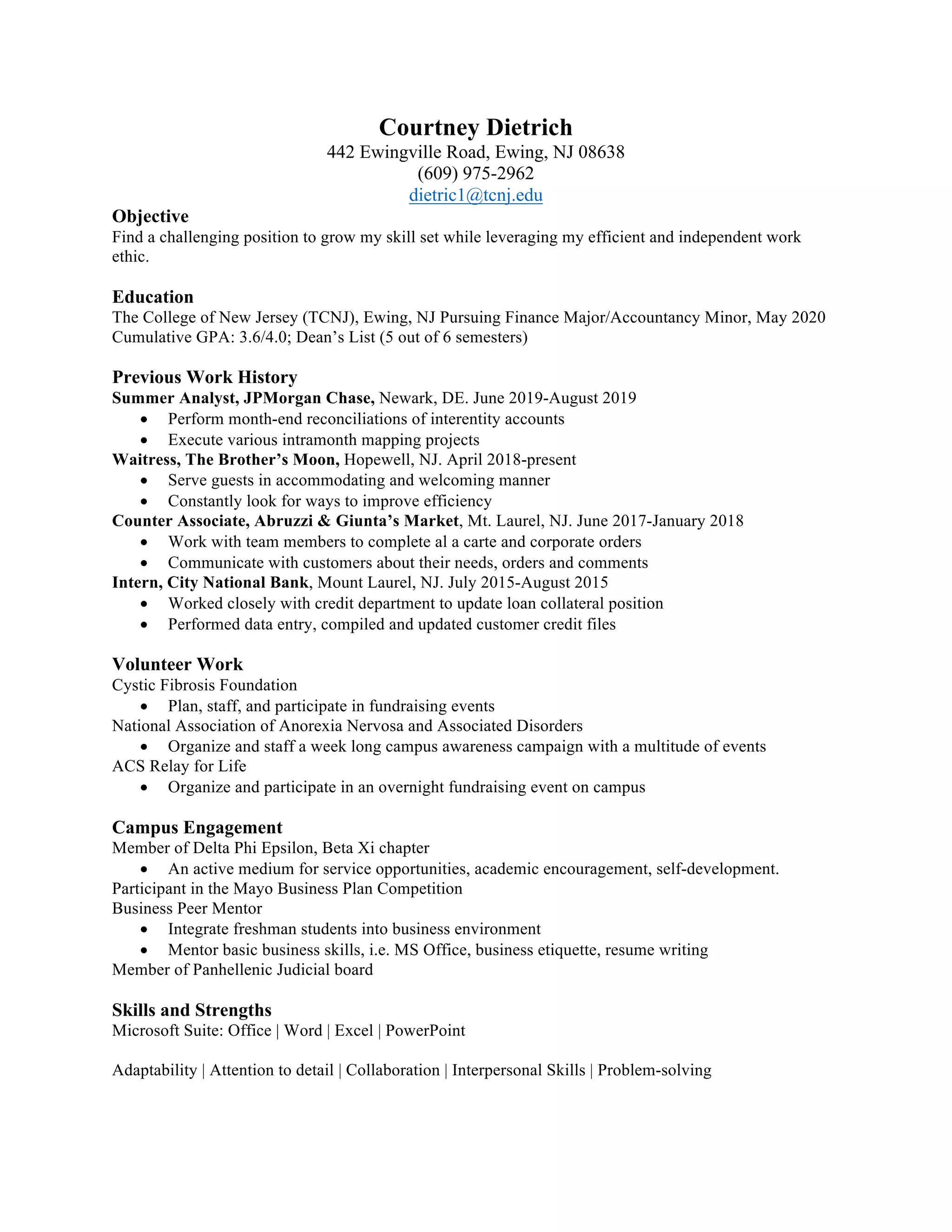 Courtney Dietrich resume | PDF