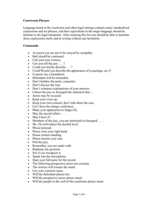 Courtroom phrases | PDF