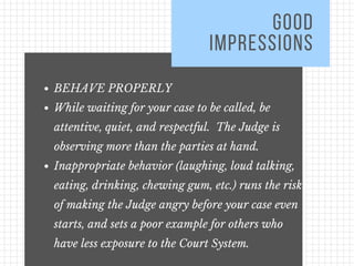 Courtroom Etiquette for Child Welfare Professionals | PDF