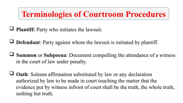 Courtroom Procedures/Procedure of evidence recording in courtroom.pptx