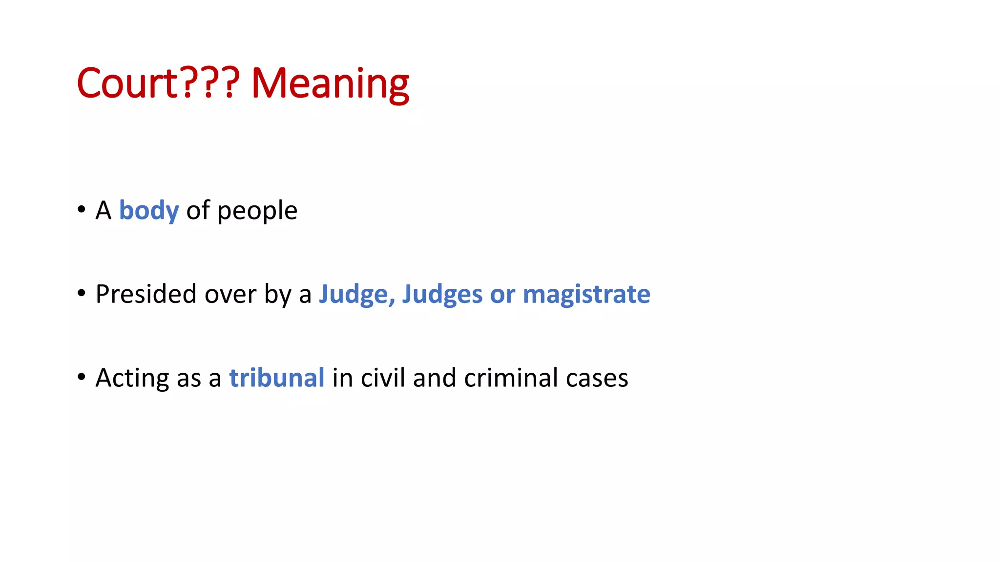 Courts in india- basics for a forensic surgeon | PPTX