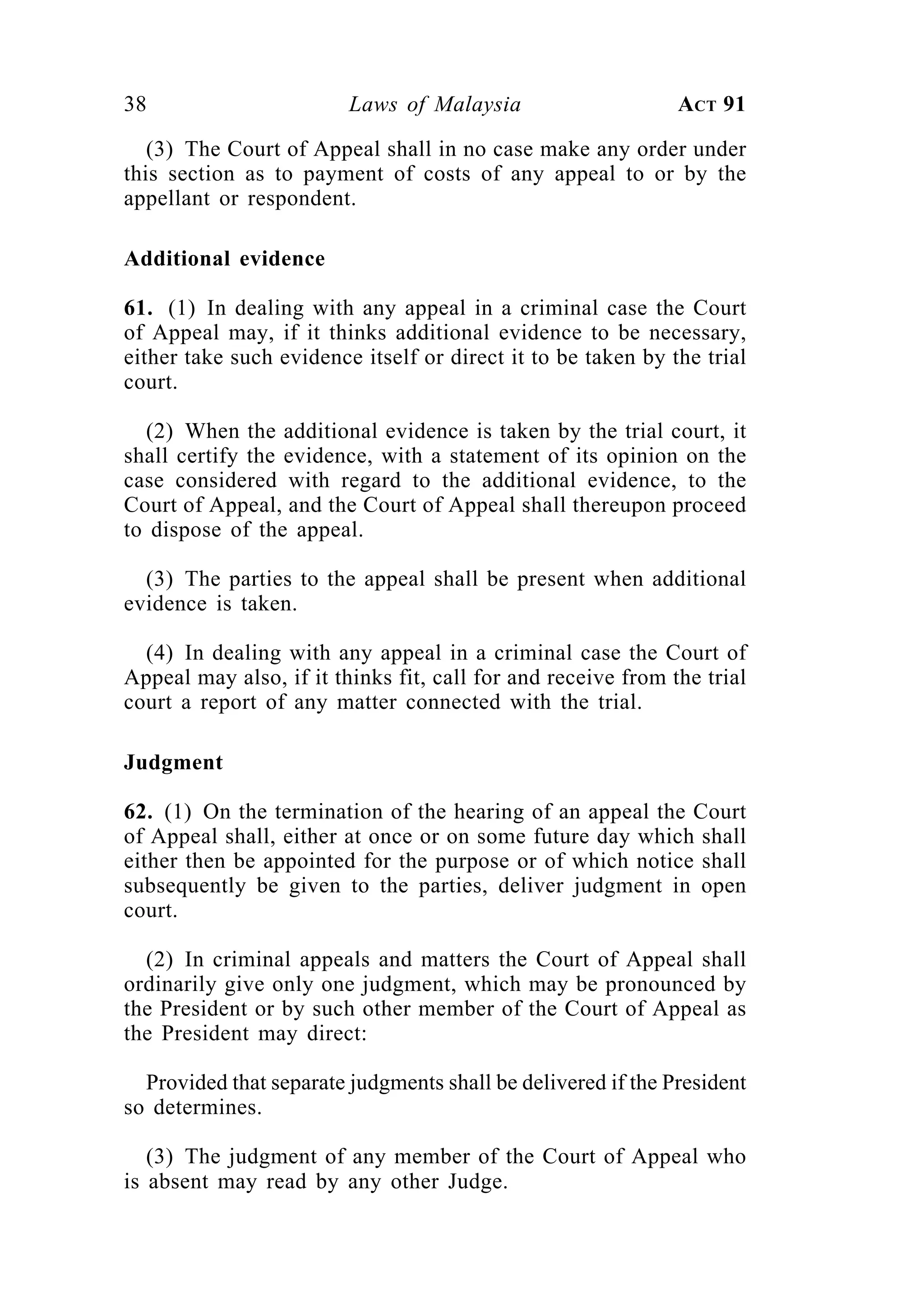 Courts of judicature act 1964 act 91 | PDF