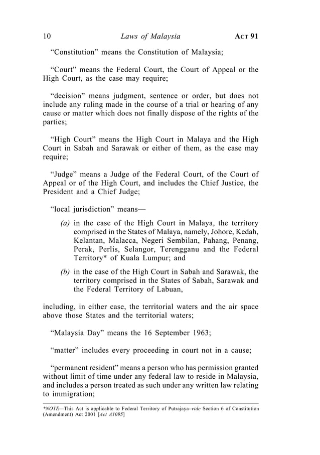 Courts of judicature act 1964 act 91 | PDF | Law