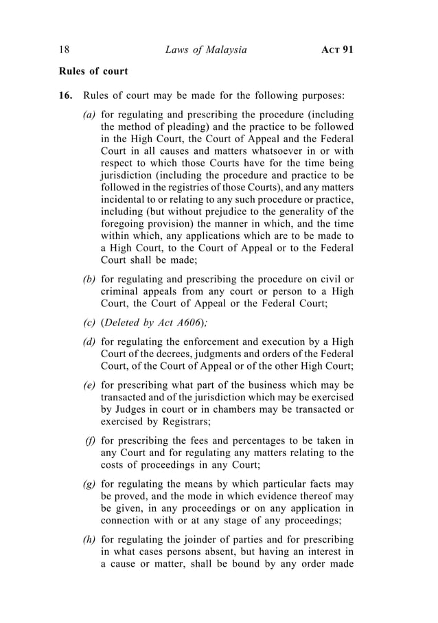 Courts of judicature act 1964 act 91 | PDF | Law
