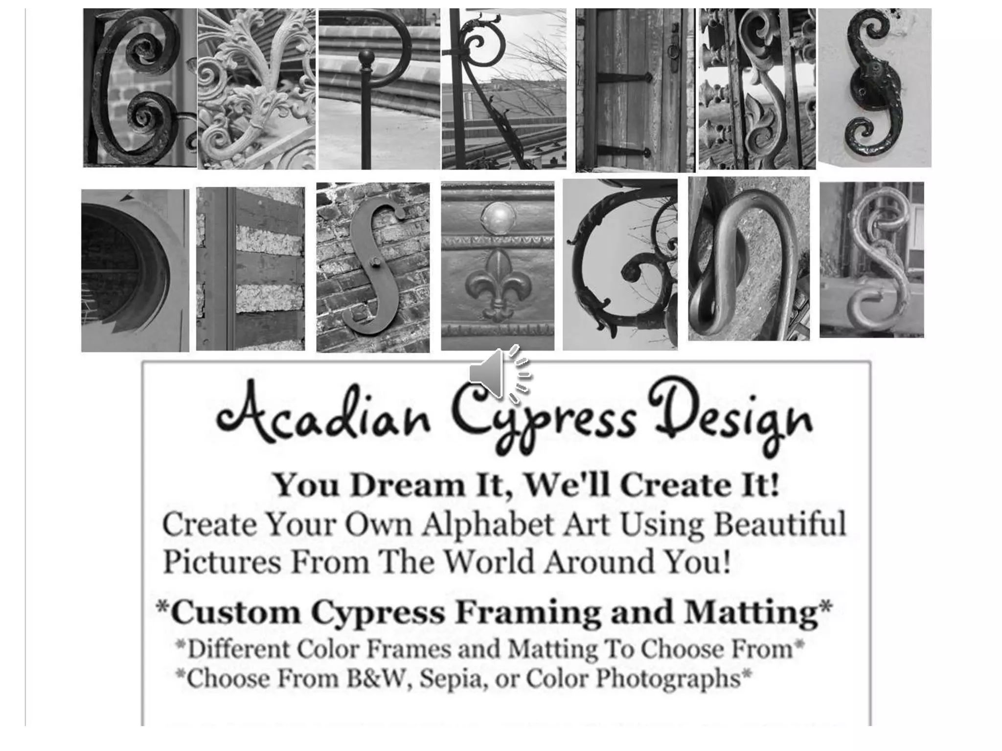 The Courtyard Gifts and Interiors, Acadian Cypress Designs' Alphabet ...