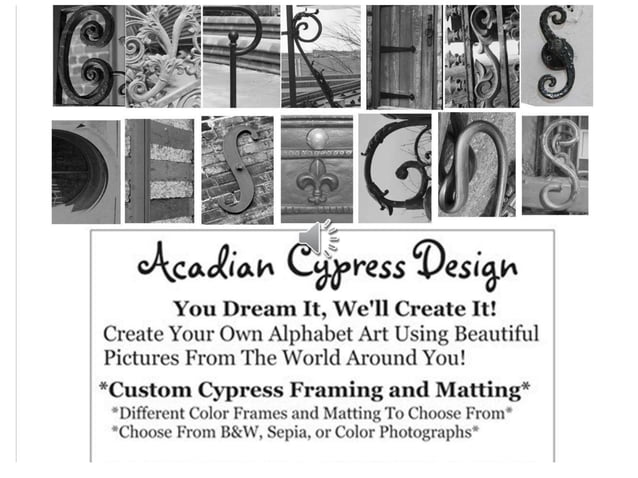 The Courtyard Gifts and Interiors, Acadian Cypress Designs' Alphabet ...