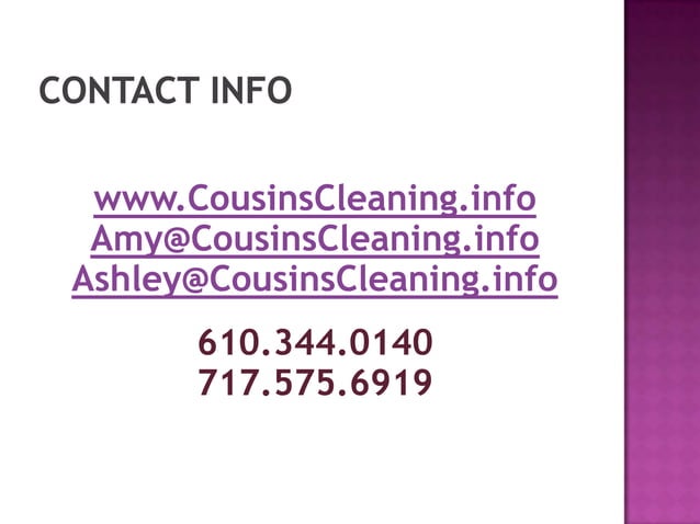 Cousins Cleaning | PPTX