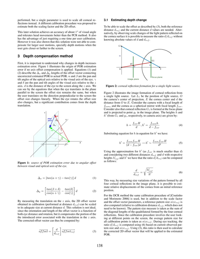 Coutinho A Depth Compensation Method For Cross Ratio Based Eye Tracking | PDF | Eye and Vision ...