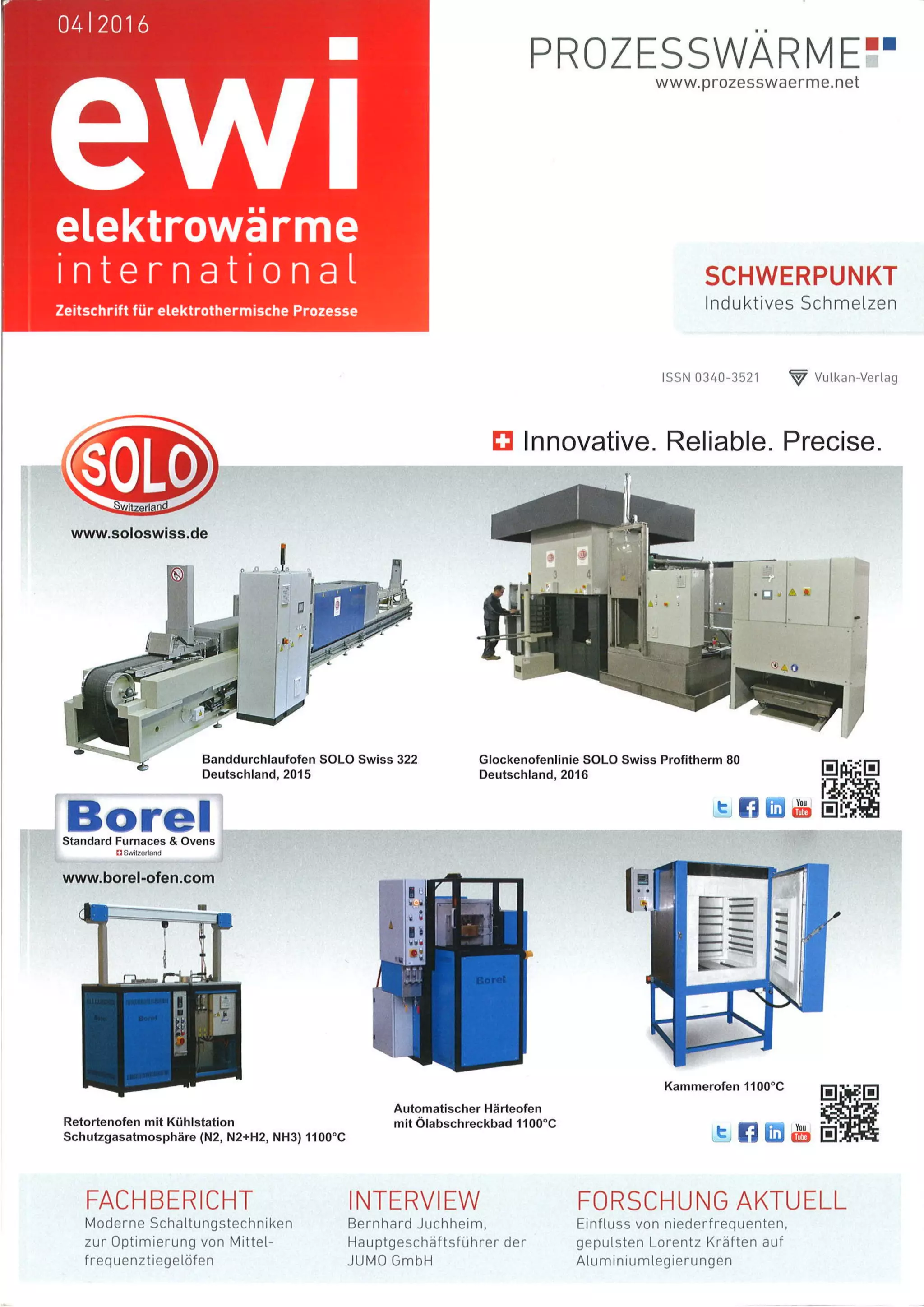 SOLO Swiss and Borel Swiss in cover of german magazine EWI N°4 2016 | PDF