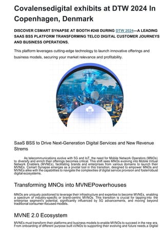 Covalensedigital exhibits at DTW 2024 In Copenhagen, Denmark | PDF