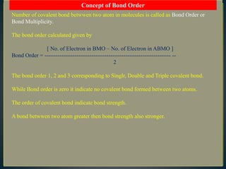 Covalent Bonding Part -2, Diagrams of Molecular Orbital Theory | PPT