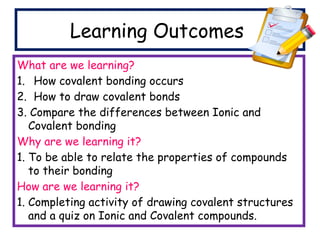 Covalent Bonding presentation gcse level | PPTX