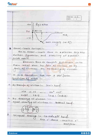 Covalent Bonding - Chemistry Handwritten Notes | PDF