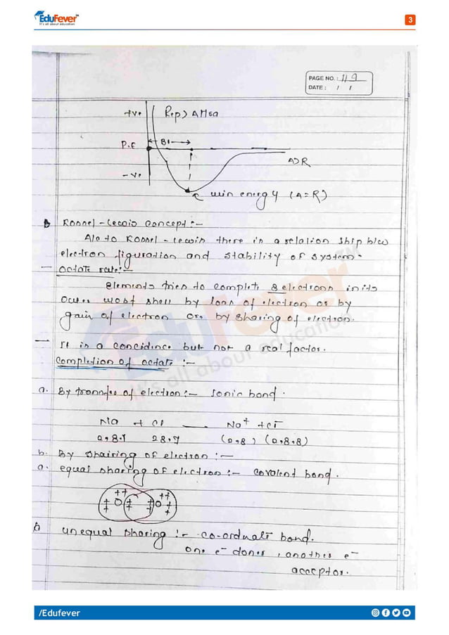 Covalent Bonding - Chemistry Handwritten Notes | PDF