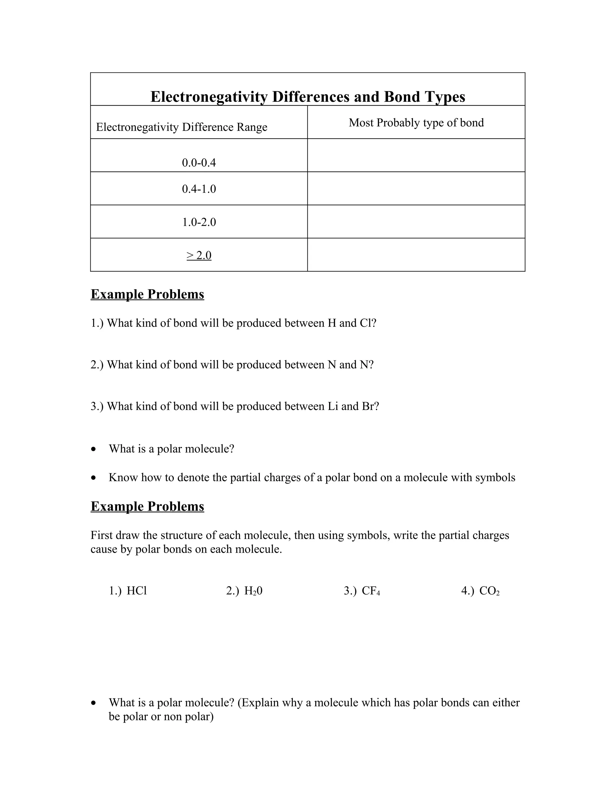 Chemistry - Chp 8 - Covalent Bonding - Study Guide | DOC