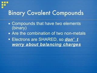 Covalent Nomenclature | PPT | Chemistry | Science