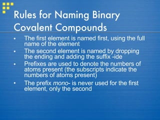 Covalent Nomenclature | PPT | Chemistry | Science