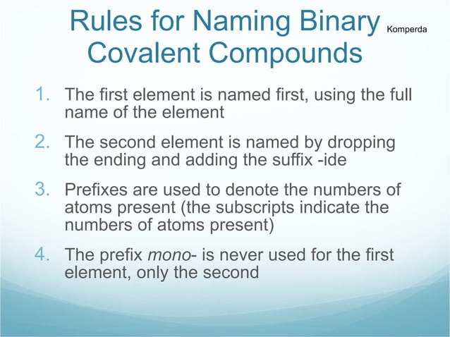 Covalent Nomenclature | PPT