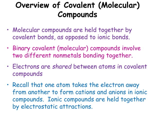 Covalent nomenclature | PPTX | Chemistry | Science