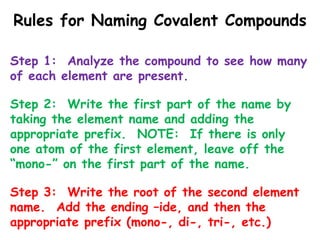Covalent nomenclature | PPTX | Chemistry | Science