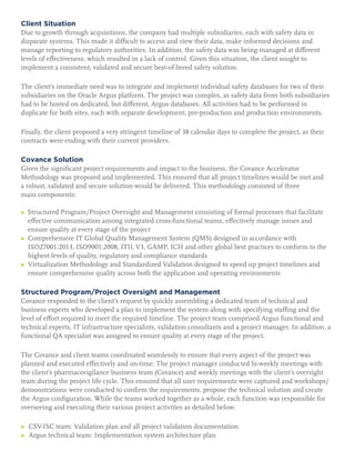 Covance Accelerator Methodology Delivers Validated Oracle Argus Cloud ...