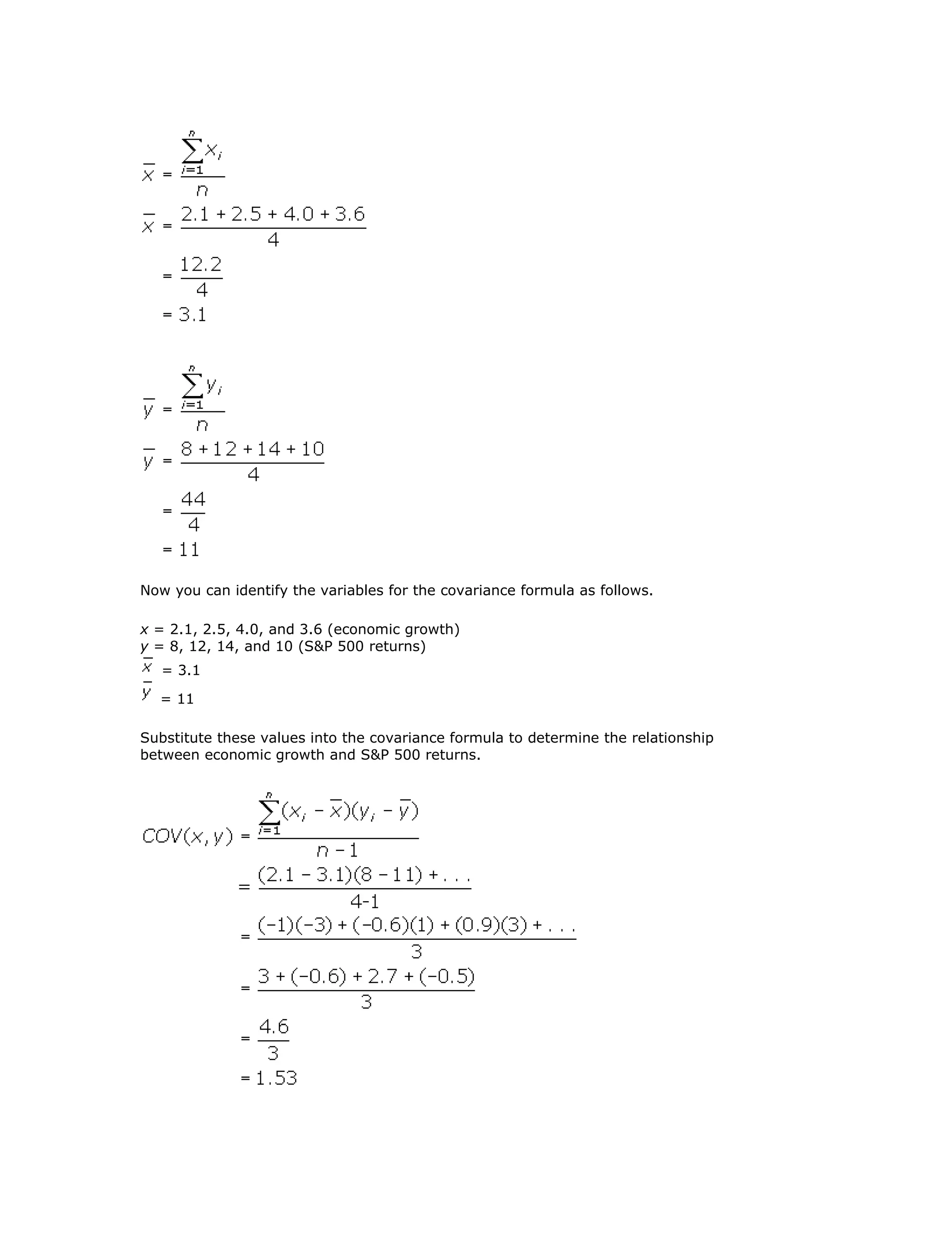 Covariance and correlation | DOC