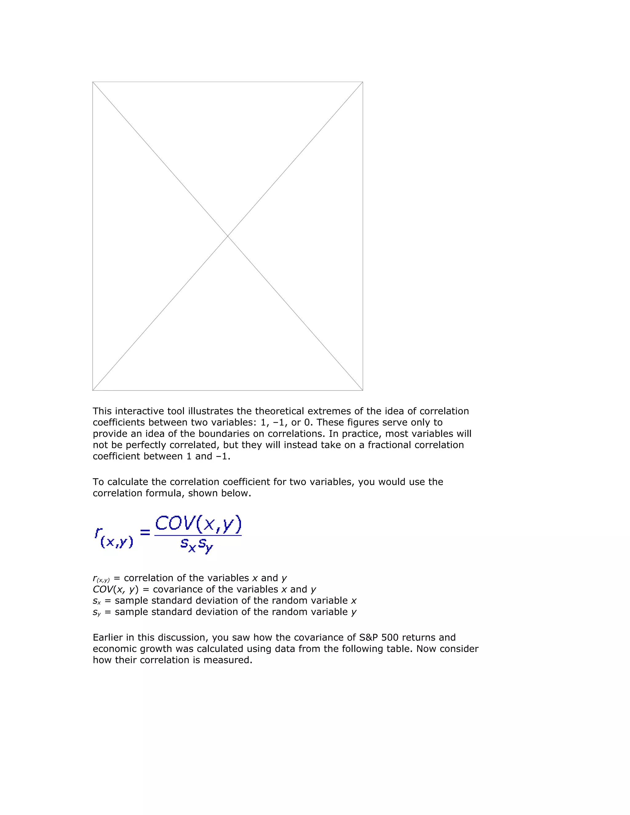 Covariance and correlation | DOC