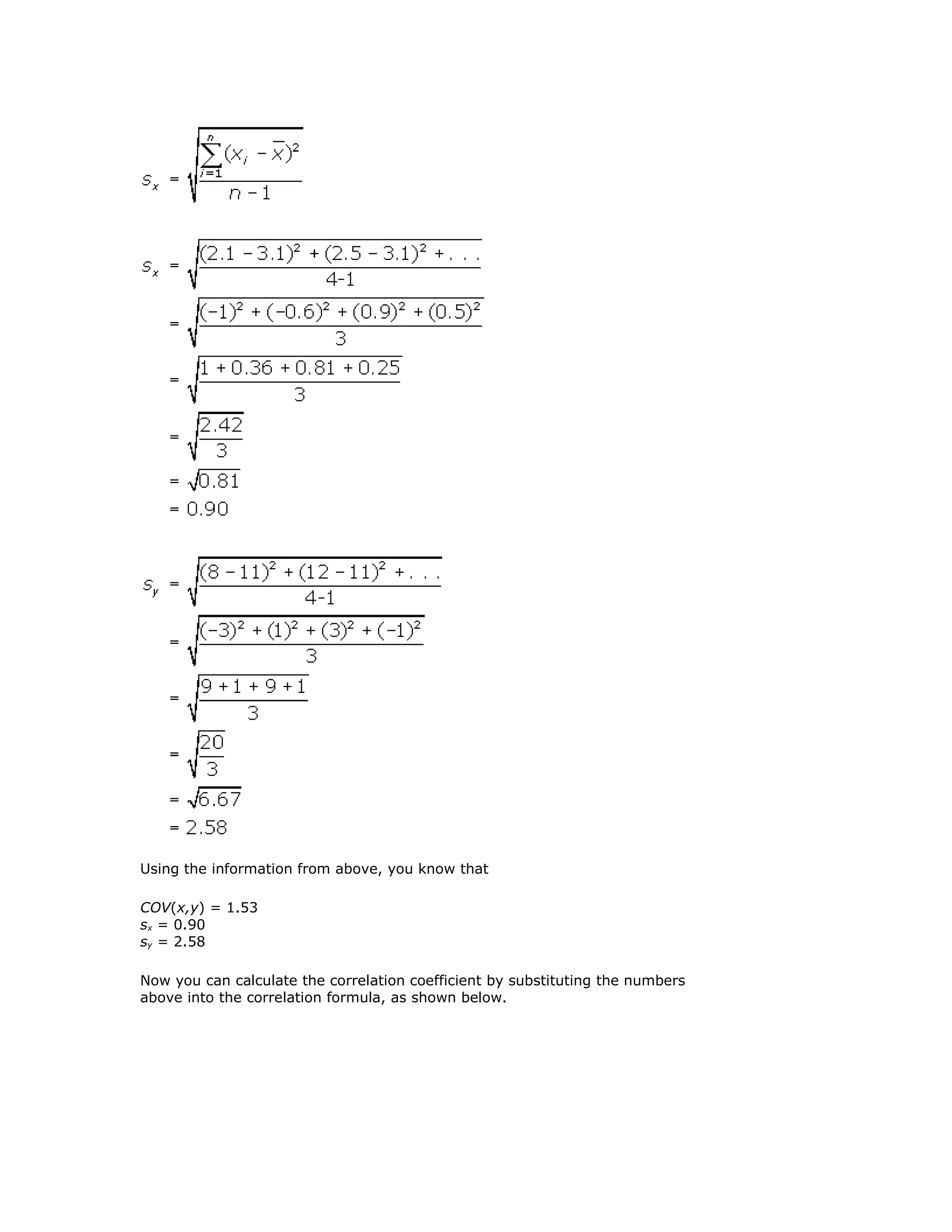 Covariance and correlation | DOC