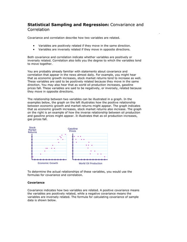 Covariance And Correlation Doc