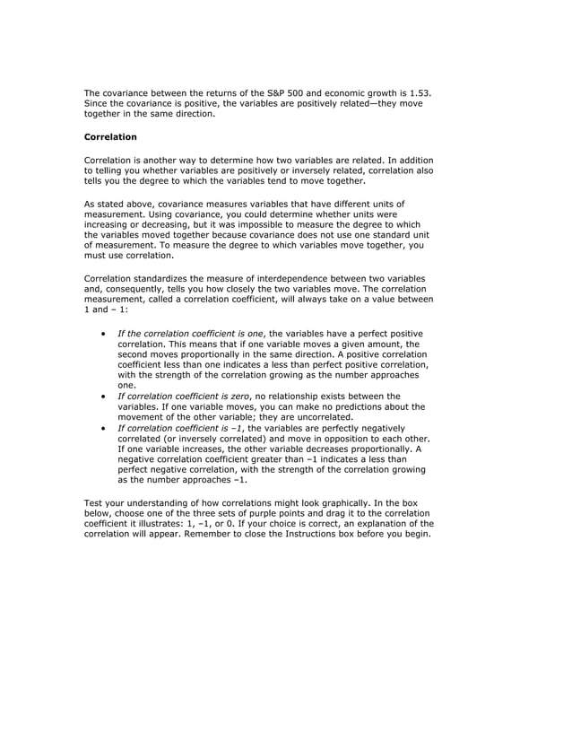 Covariance and correlation | DOC