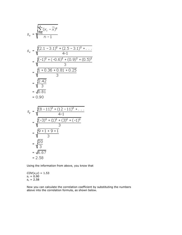 Covariance and correlation | DOC