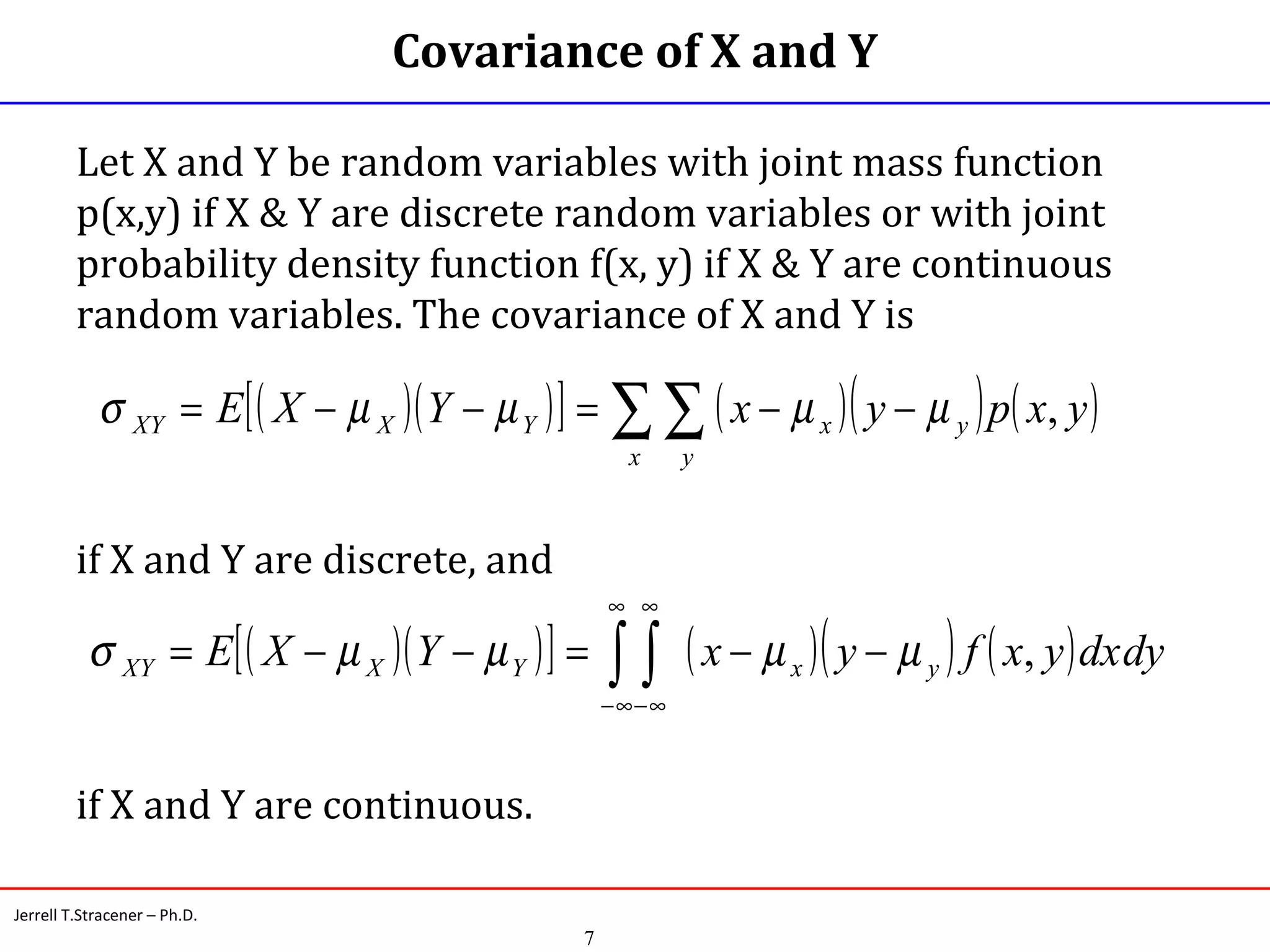 probability :- Covariance and correlation Faisalkhan2081@yahoo.com ...