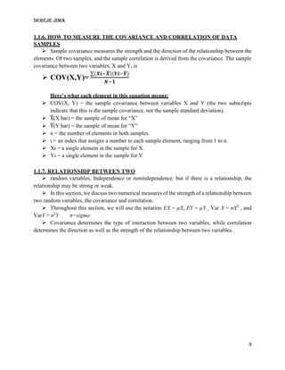 Covariance and correlation(Dereje JIMA) | PDF