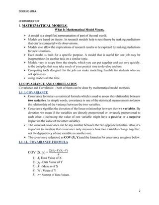 Covariance and correlation(Dereje JIMA) | PDF