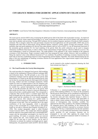 Covariance models for geodetic applications of collocation brief version | PDF