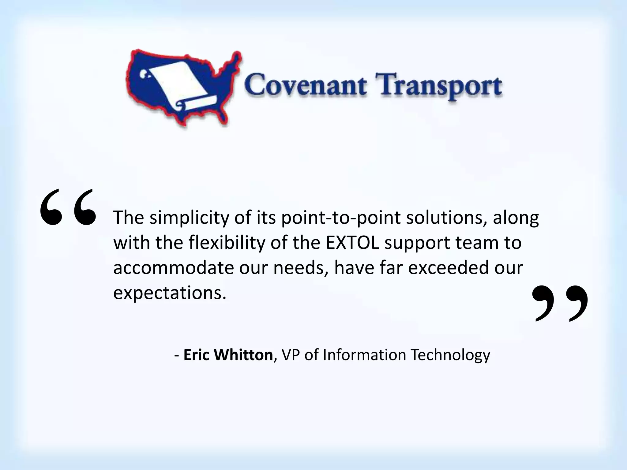 Business Success Story: Covenant Transport | PPTX