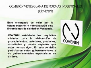 Covenin e higiene y seguridad industrial | PPTX