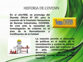 Covenin e higiene y seguridad industrial | PPTX