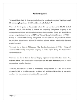 An overview of housekeeping department part 1 | PDF