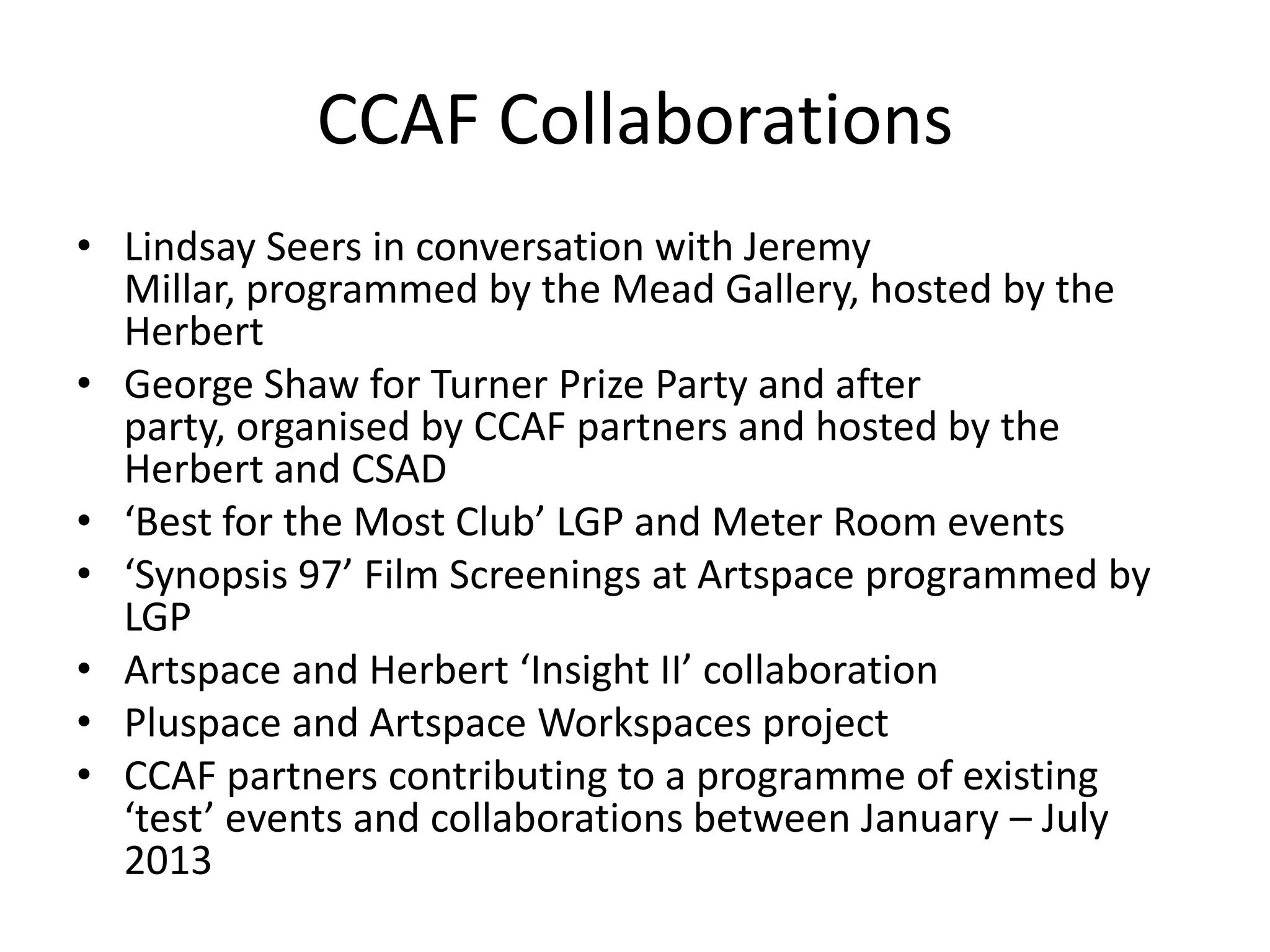 Coventry contemporary art forum (ccaf) | PPT
