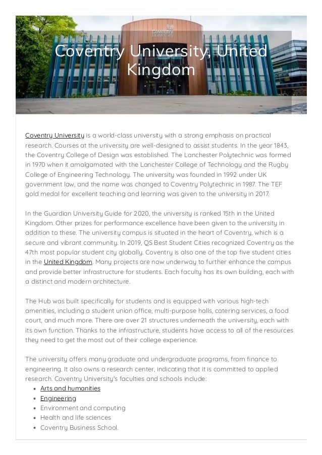 Coventry University, United Kingdom | PDF