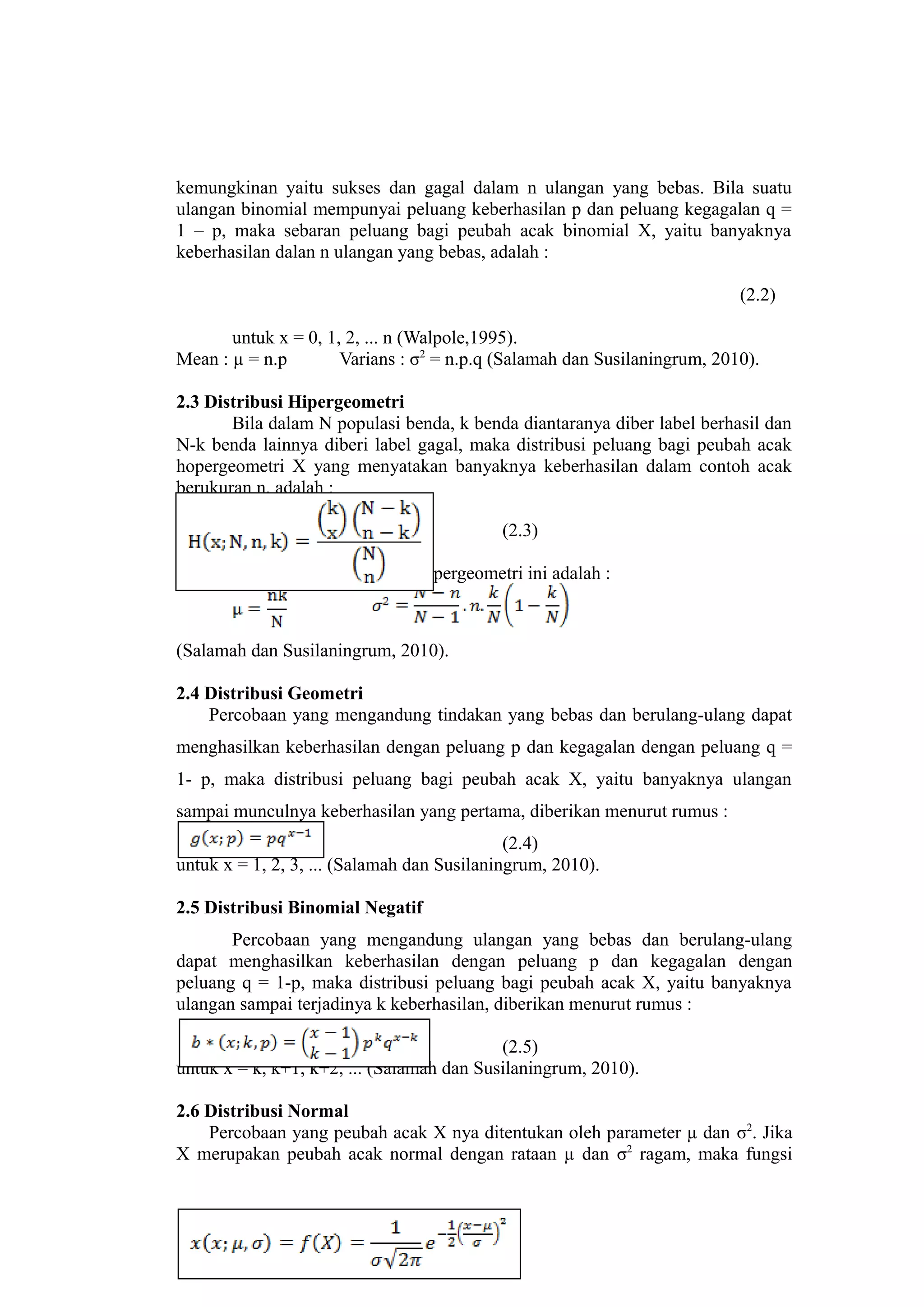 Distribusi Peluang Diskrit dan Distribusi Peluang Kontinu | DOC