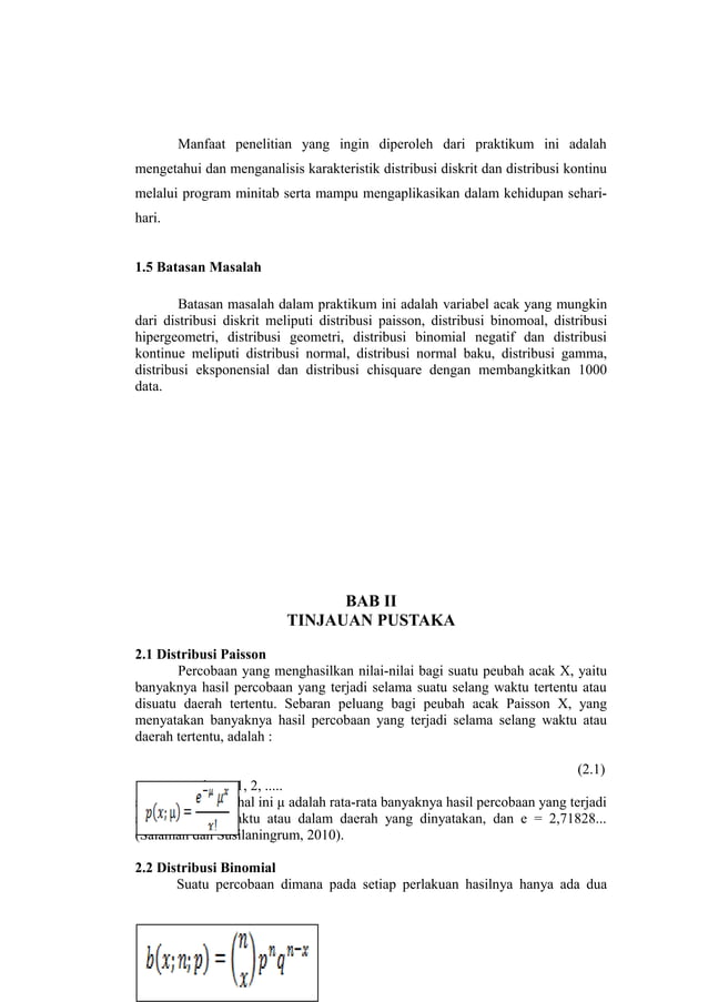 Distribusi Peluang Diskrit dan Distribusi Peluang Kontinu | DOC