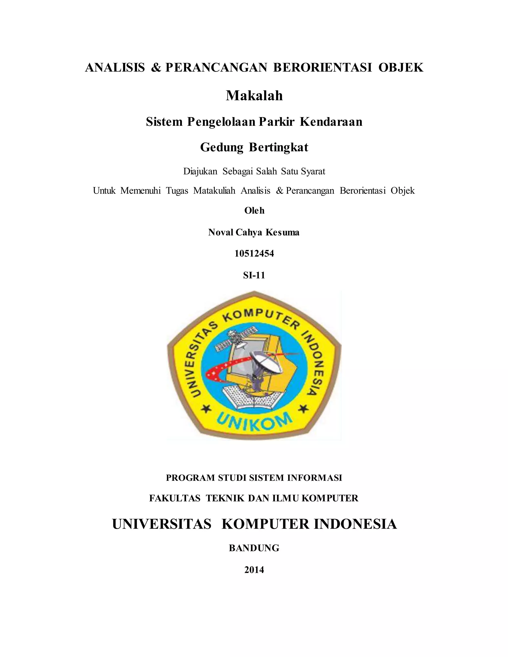 Object Oriented Analysis & Design (Analisis & Perancangan Berorientasi ...