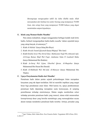 Hadits Maudhu' (Imam Susanto) | DOCX