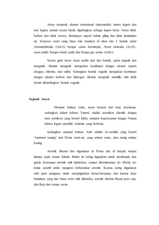 KOSMETOLOGI LOGAM BERAT “ARSEN” | DOCX