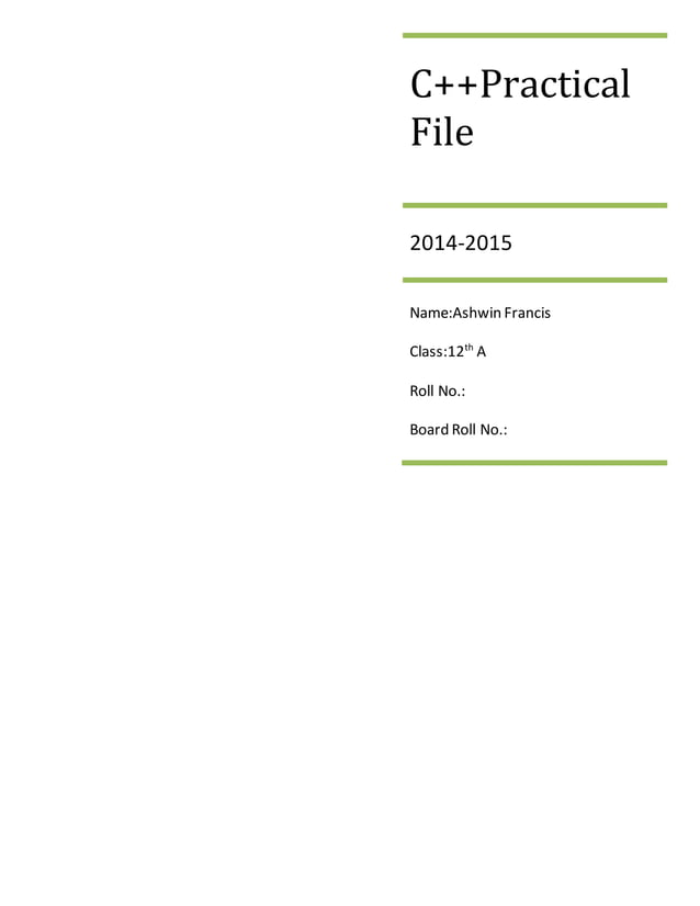 12th CBSE Practical File | DOCX | Programming Languages | Computing