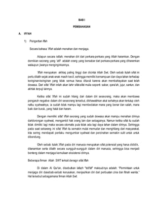 IFFAH DAN MURUAH | DOCX