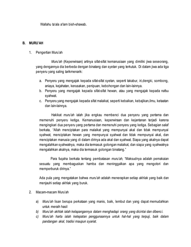 IFFAH DAN MURUAH | DOCX